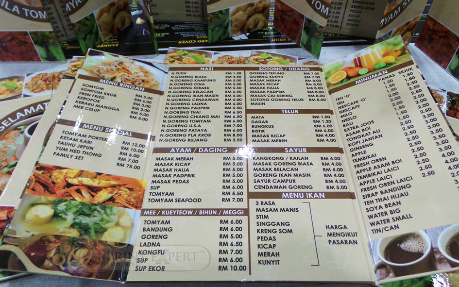 Print Expert Menu Book